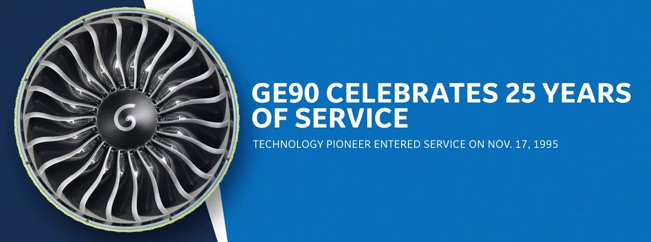 GE90 celebra 25 años de servicio